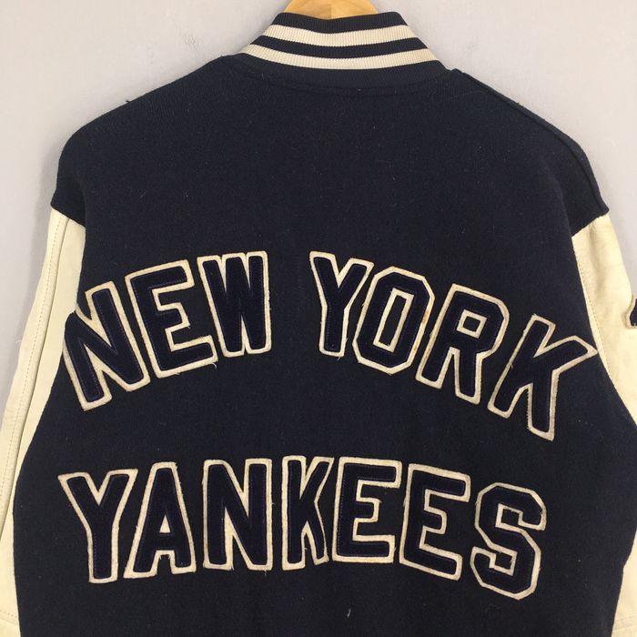 MLB Vintage 80s NY New York Yankees Varsity Leather Jacket M | Grailed