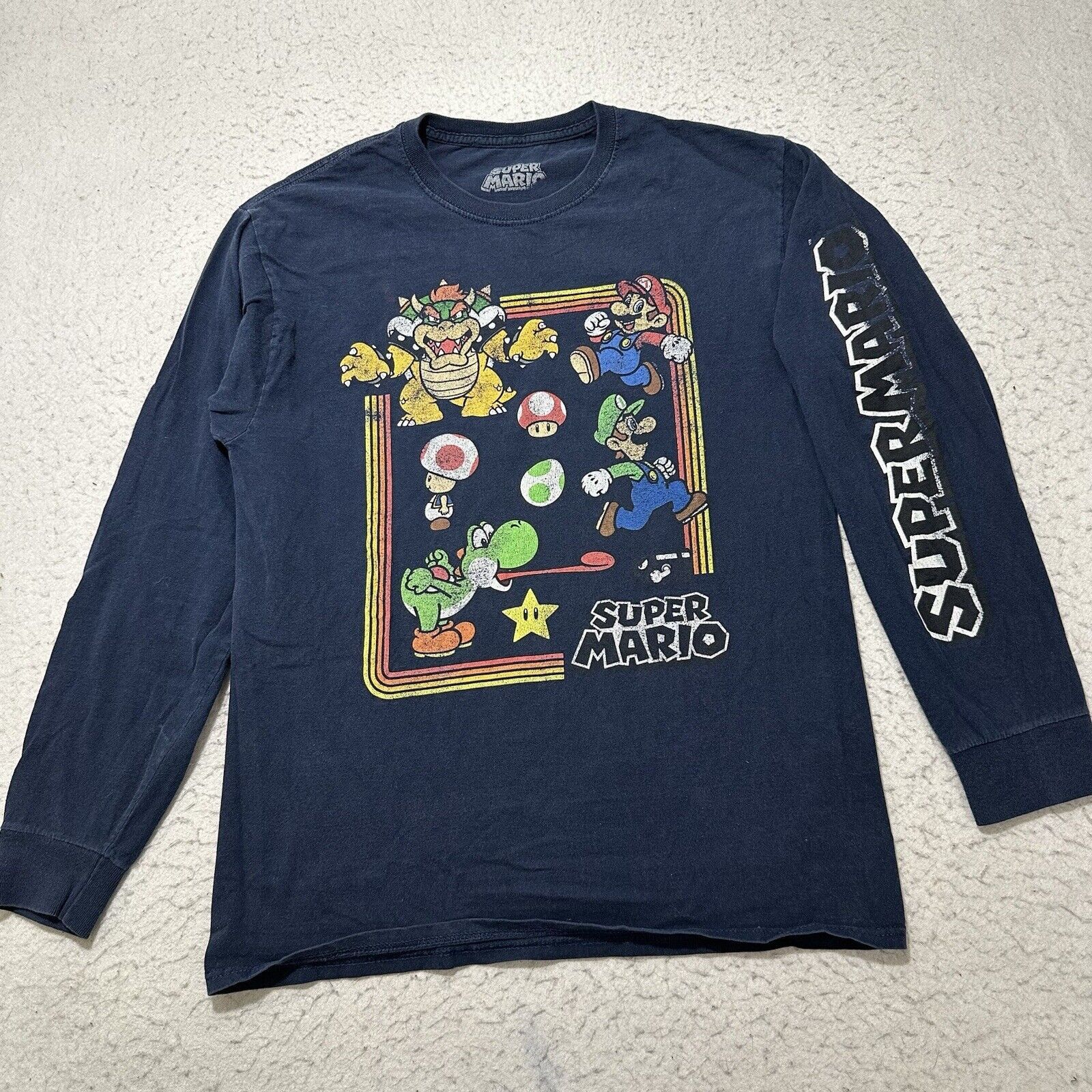 Nintendo Super Mario Medium Navy Blue Mario Luigi Graphic T Shirt | Grailed