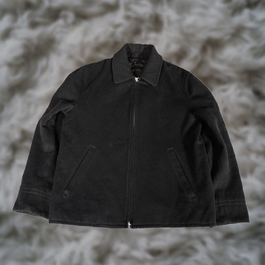 Express Express Mens Wool Bomber Jacket Medium Quilted Lined Full Zip ...