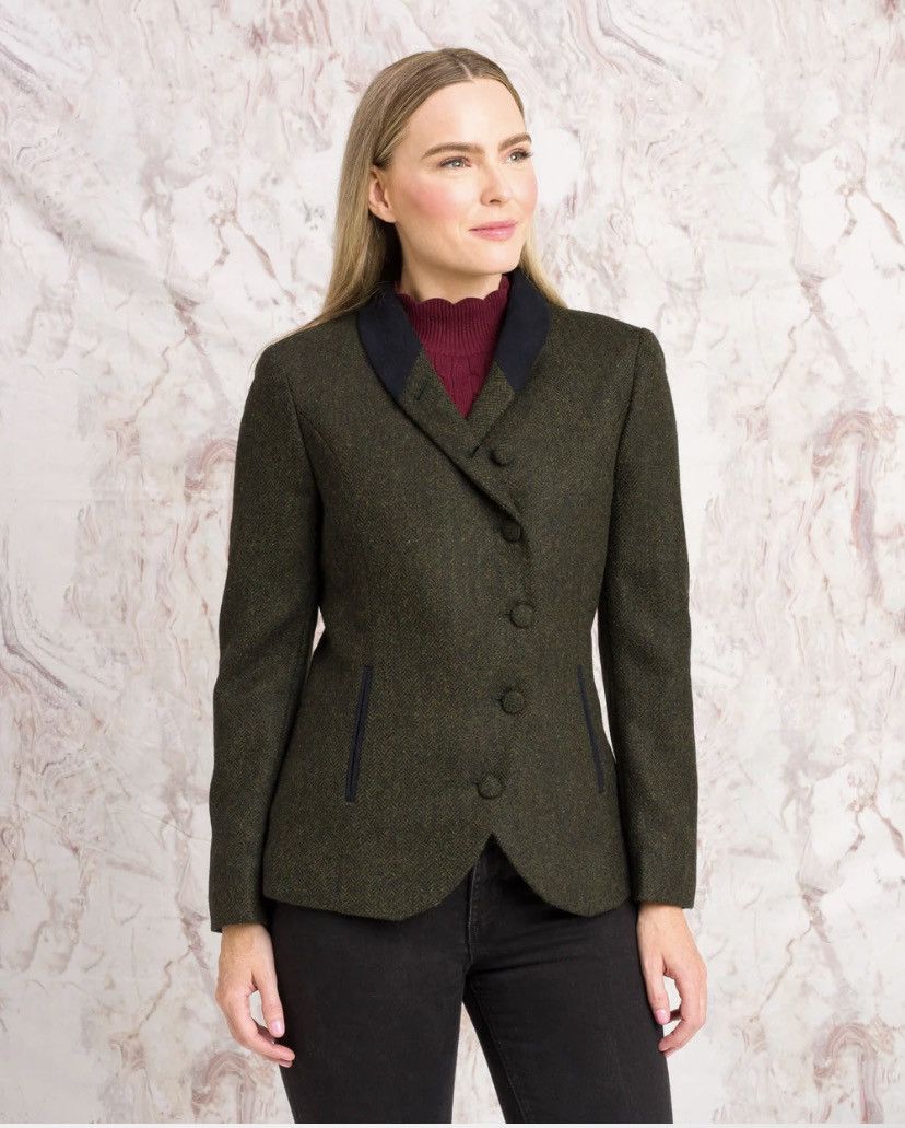 Harris Tweed RRP $350 Jack Murphy Nicole Wool Tweed Jacket Moon Fabric ...