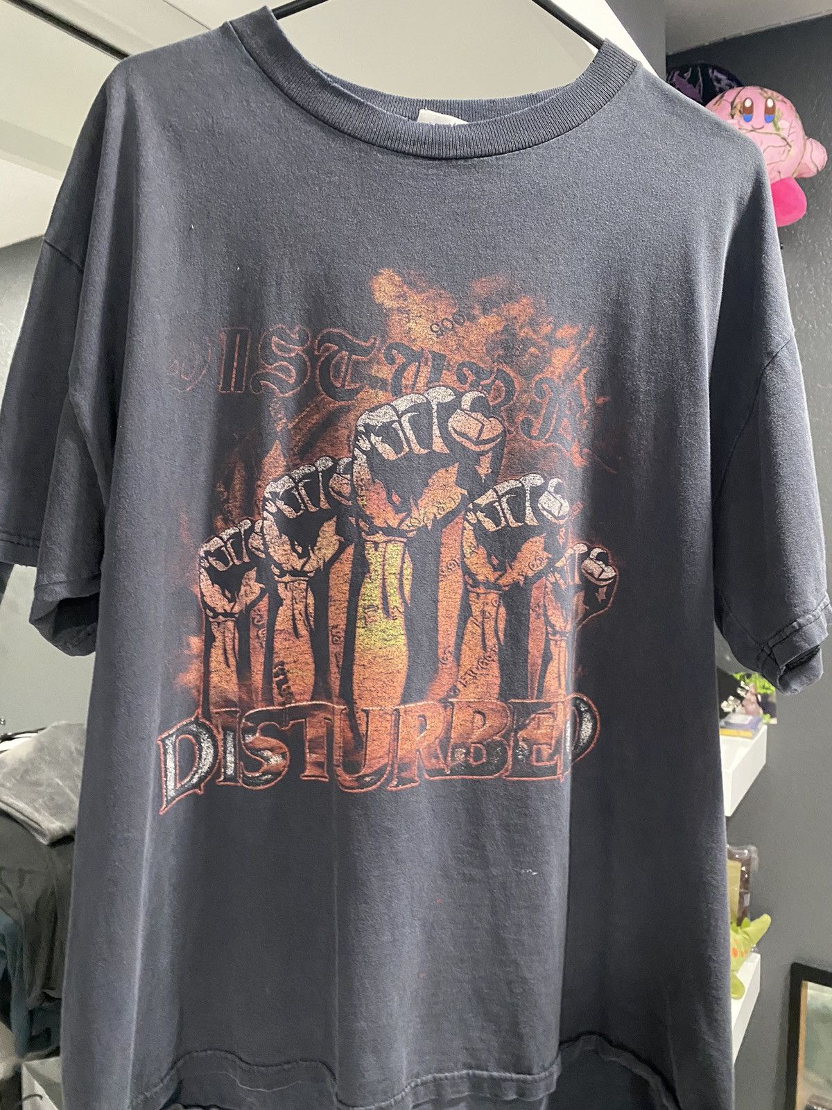 Band Tees × Rock Tees × Vintage vintage disturbed faded black flame ...