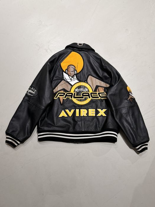 Palace Palace Avirex Leather Varsity Jacket | Grailed