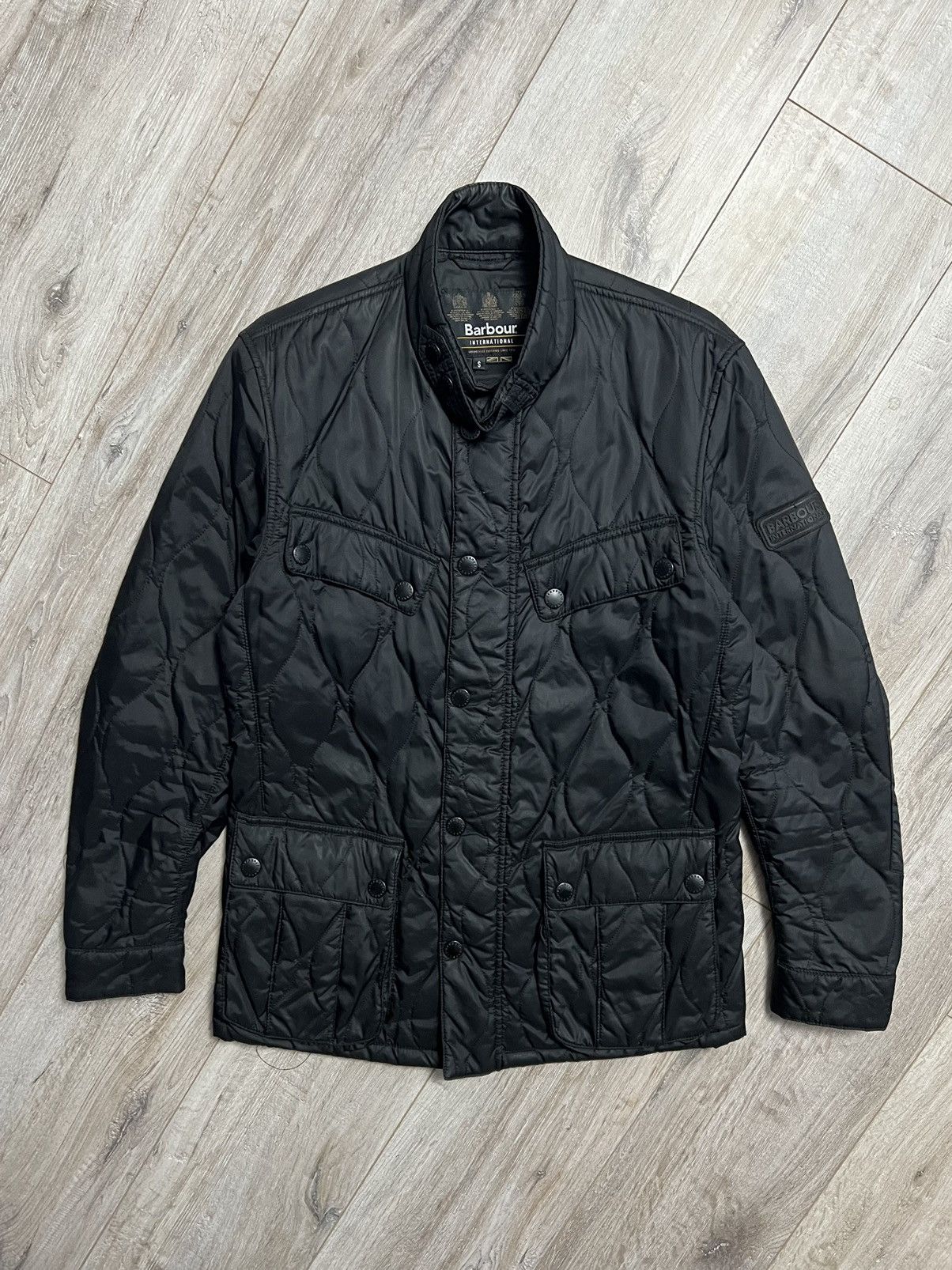 Barbour Barbour International Patch Logo Ariel Track Quilted Jacket ...