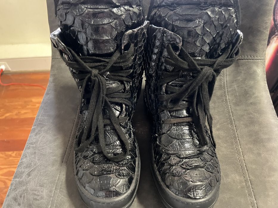 Rick Owens rick owens snake skin geobaskets | Grailed