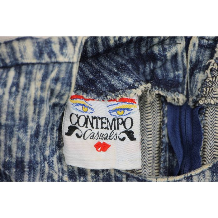 Vintage Vintage Contempo Casuals Acid Wash Keyhole Mini Jean Dress ...