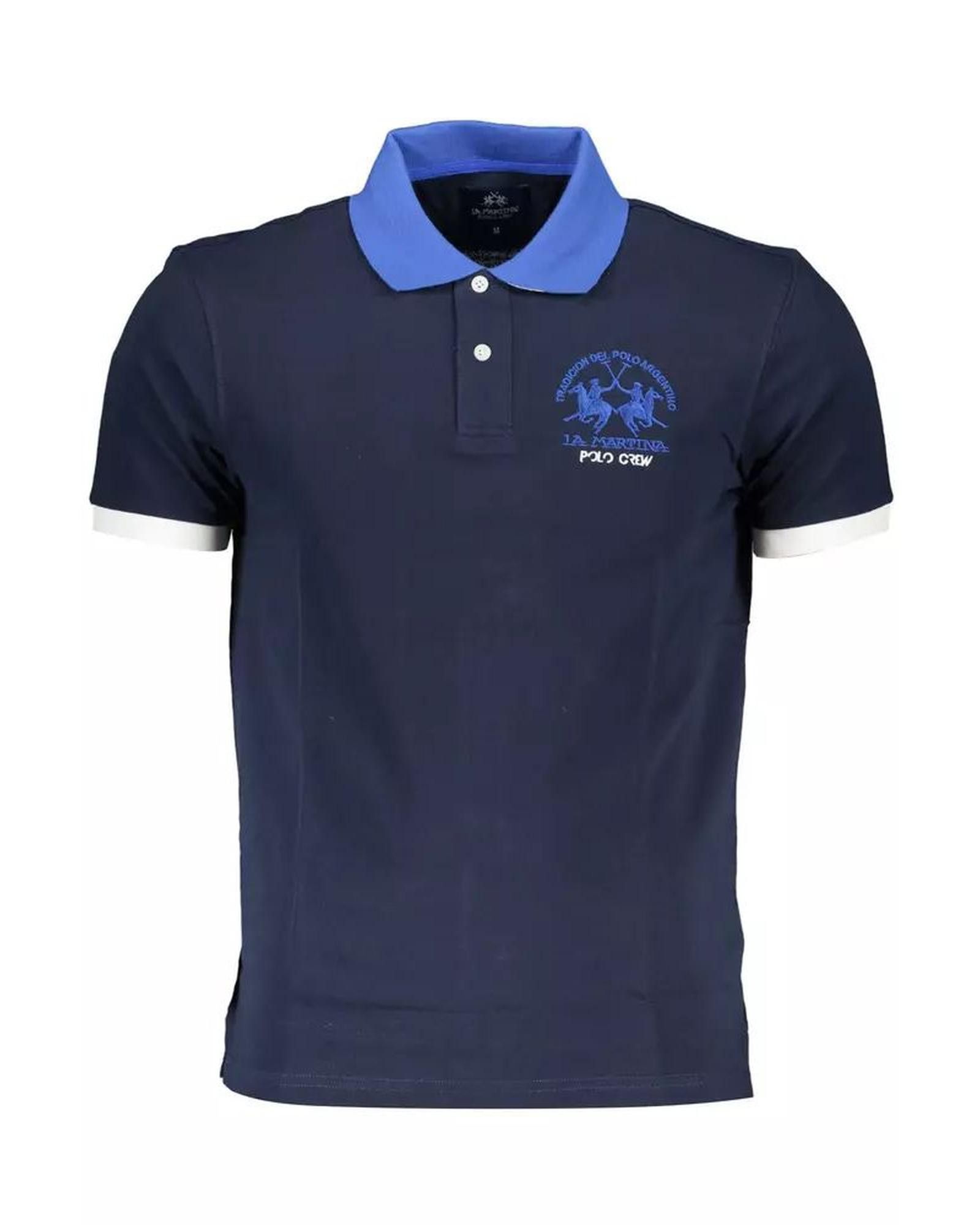 La Martina Cotton Polo Shirt with Contrasting Details and Logo ...