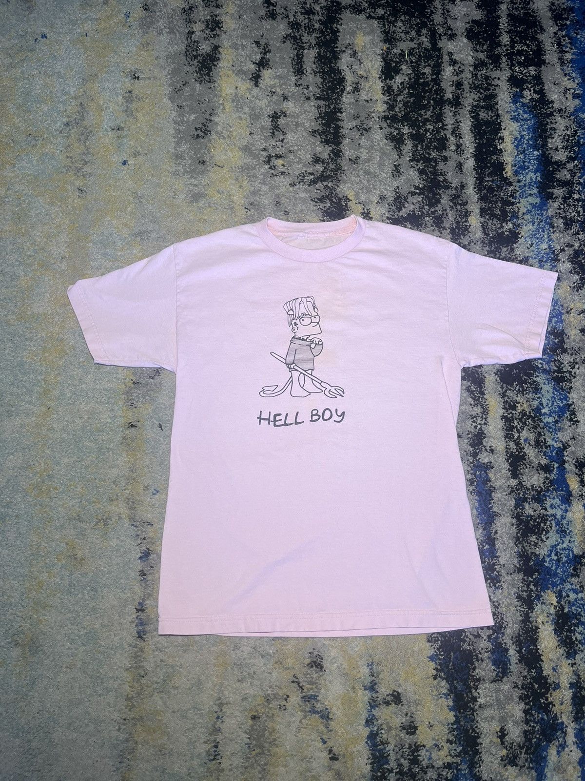 GOTHBOICLIQUE × LIL PEEP × Superrradical Superrradical x Lil Peep Bart Simpson Hellboy T-Shirt ...