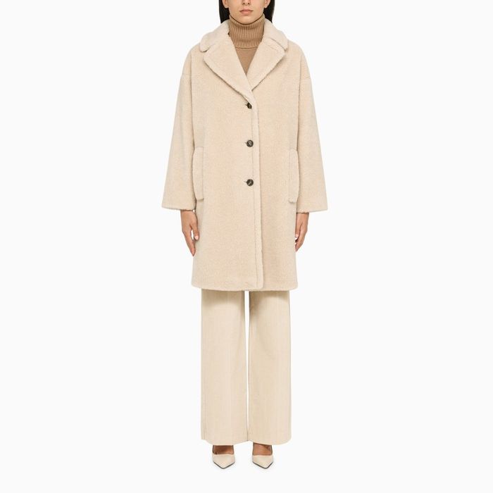 Weekend Max Mara Weekend Max Mara Teddy Rice-Coloured Coat | Grailed