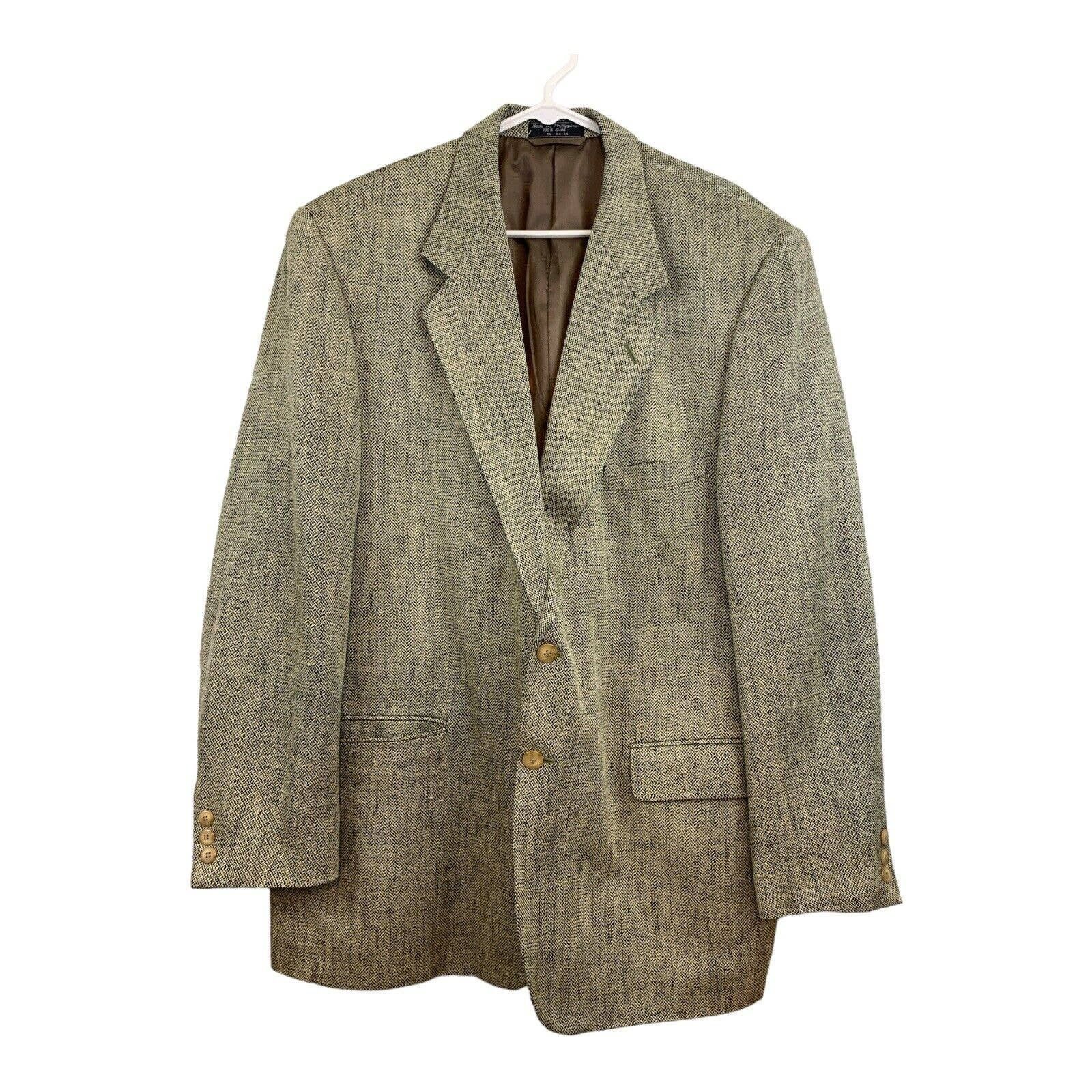 Bert Pulitzer Bert Pulitzer Tan Two Button Sport Coat Blazer 100% Silk ...
