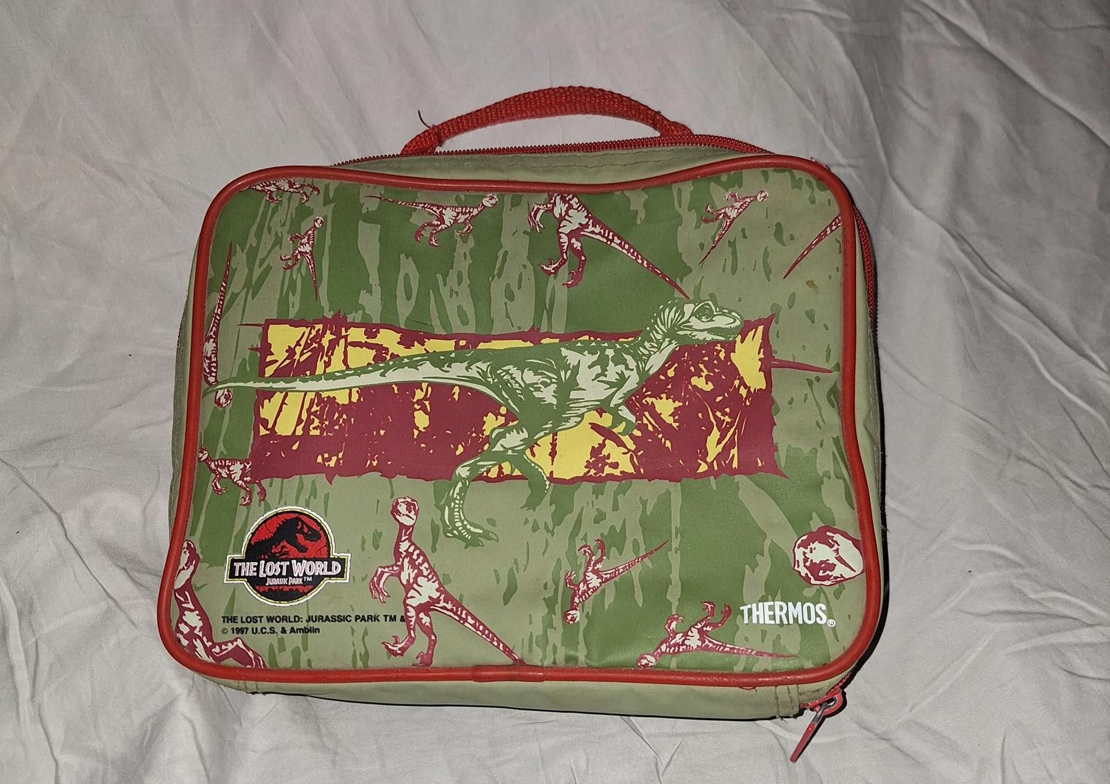 Designer The Lost World Jurassic Park 1997 Soft Lunch Box W/ Thermos ...