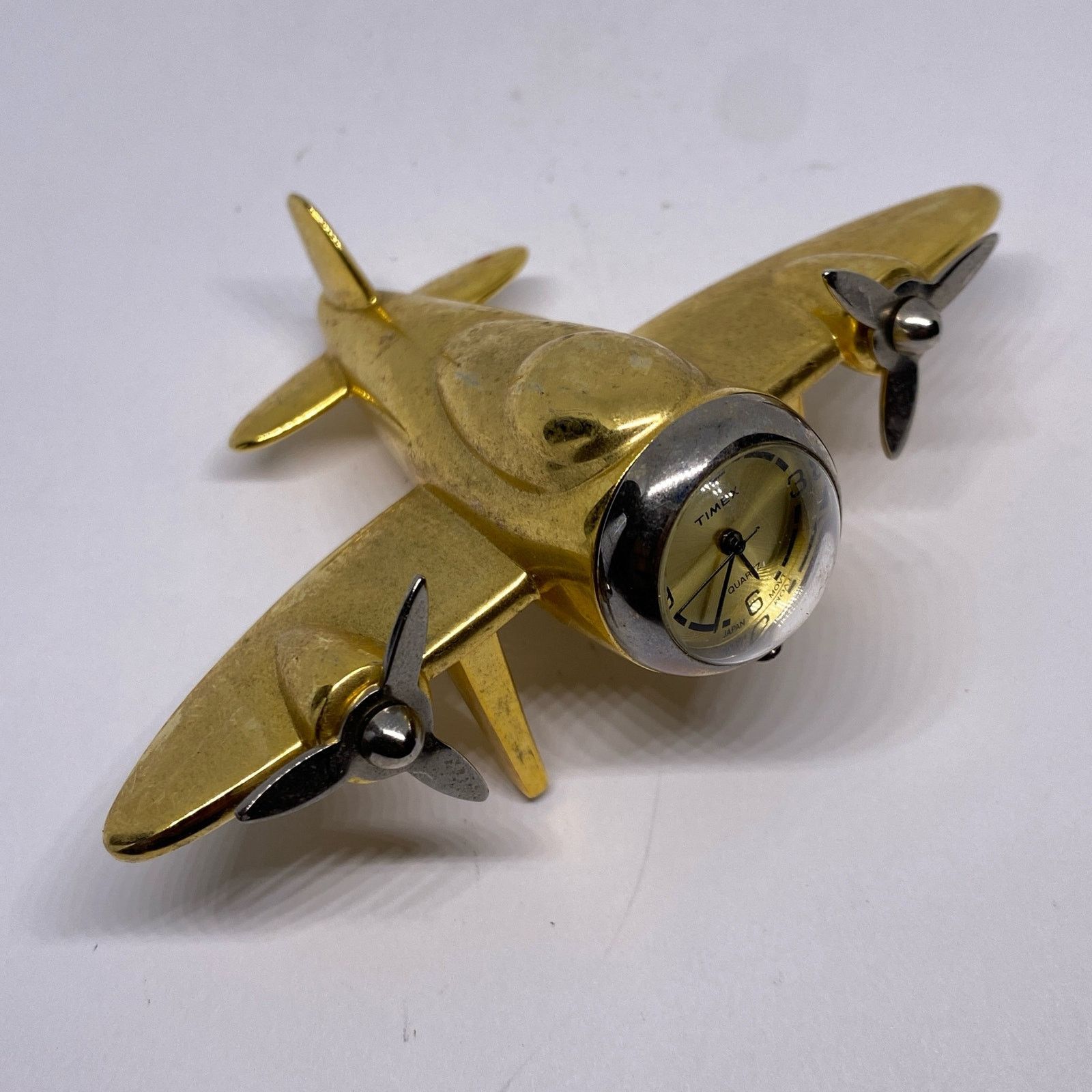 Timex Vintage Timex Quartz Gold Tone Plane Themed Clock Rare | Grailed