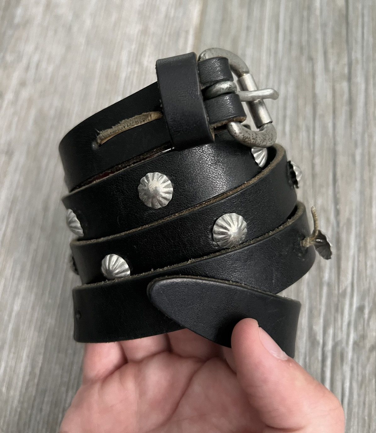 Visvim Early 2000s Visvim Black Leather Sterling Detailed Belt | Grailed