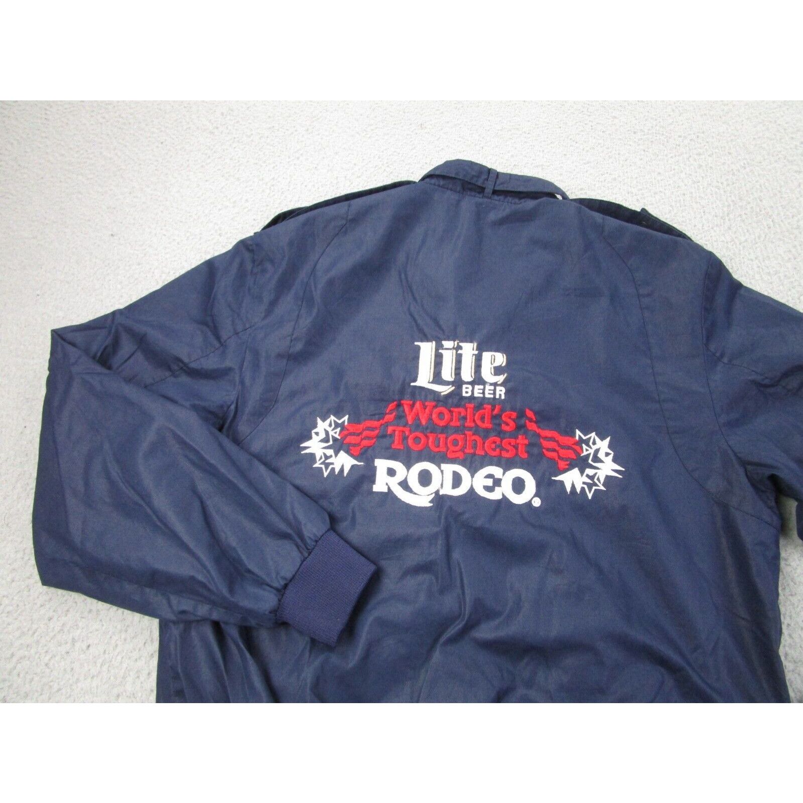 Vintage VINTAGE Rodeo Jacket Mens M Blue Miller Lite Beer Worlds ...