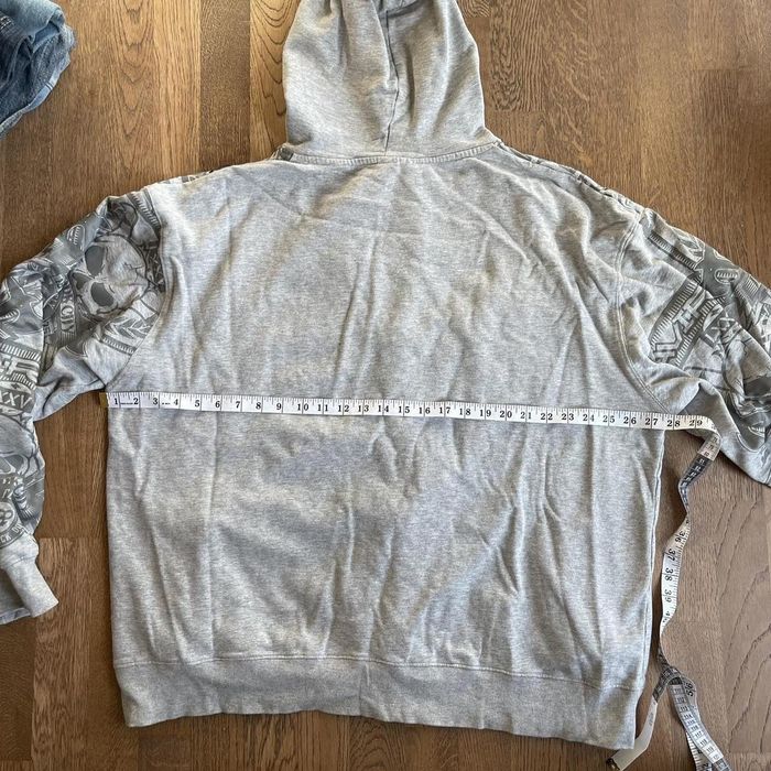 Avirex Avirex Grey Skull AOP Hoodie | Grailed