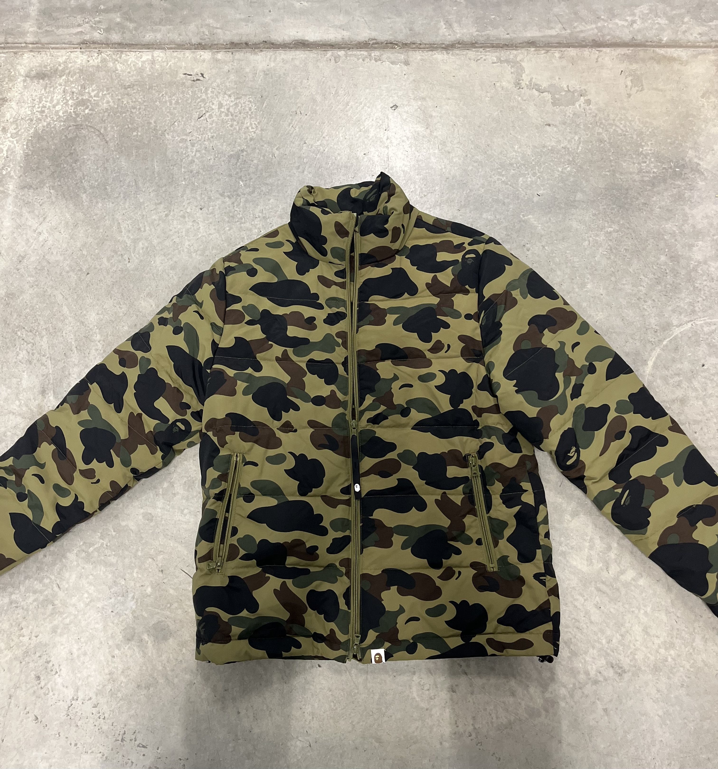Bape 1st Camo Down Jacket Green Puffer | Grailed