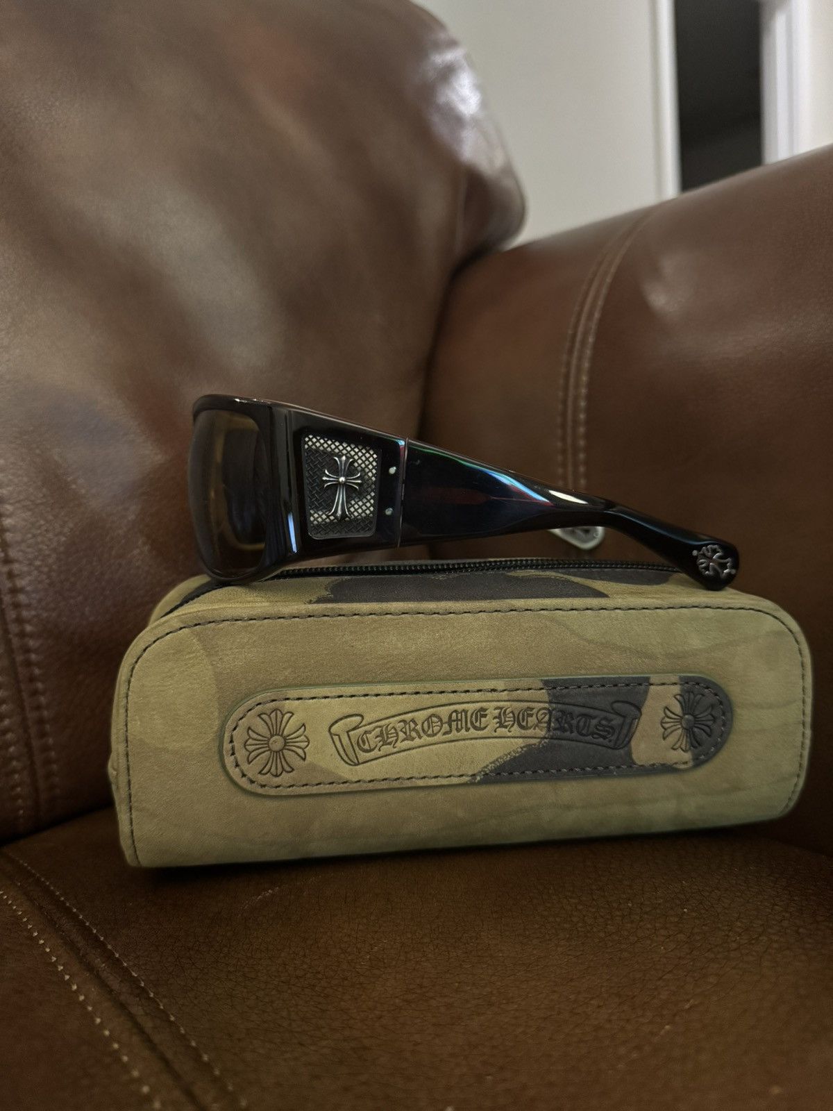 Chrome Hearts Chrome Hearts Post-Op Sunglasses Brown | Grailed