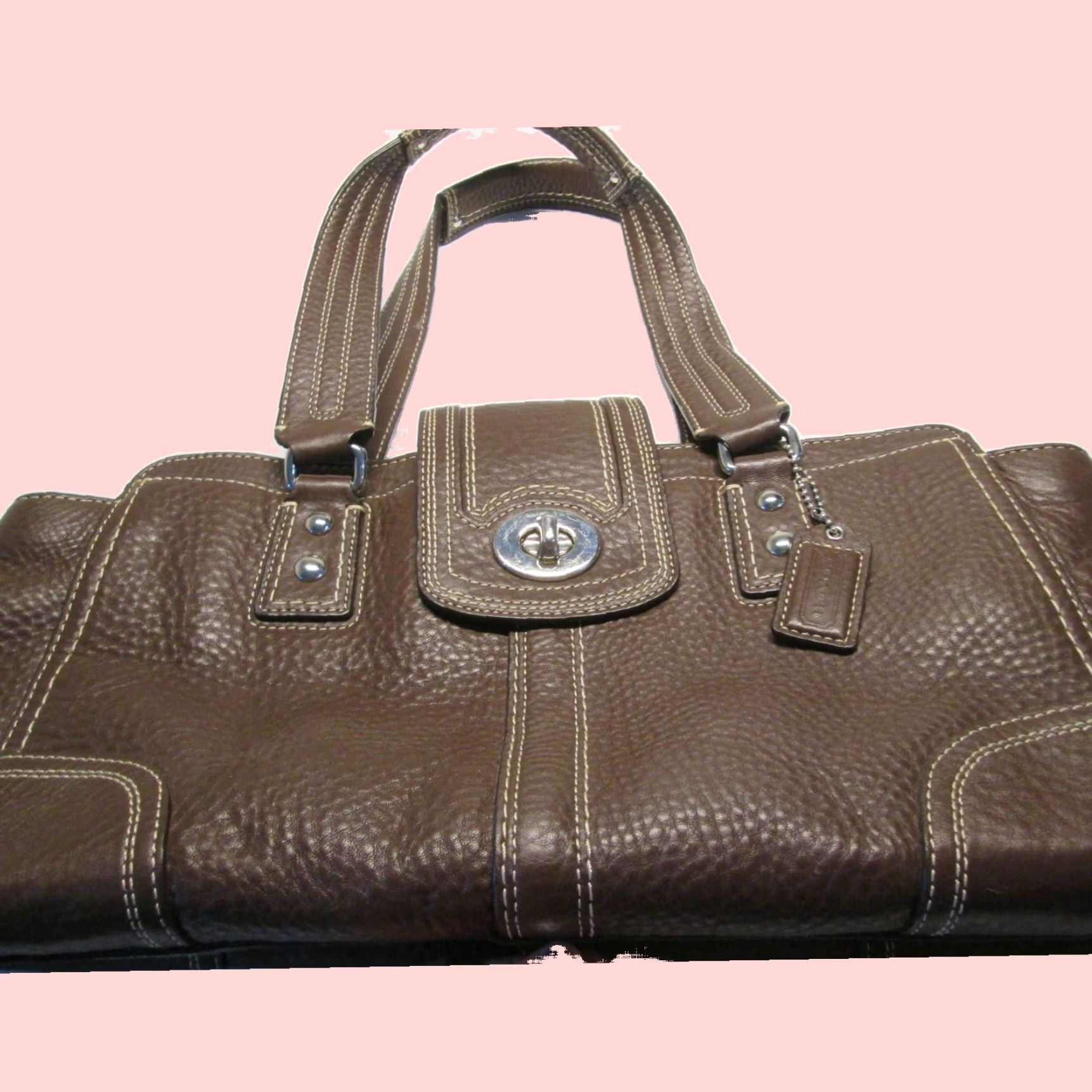 Coach Brown Leather Coach Womens Tote Bag with Hand-Crafted Interior ...