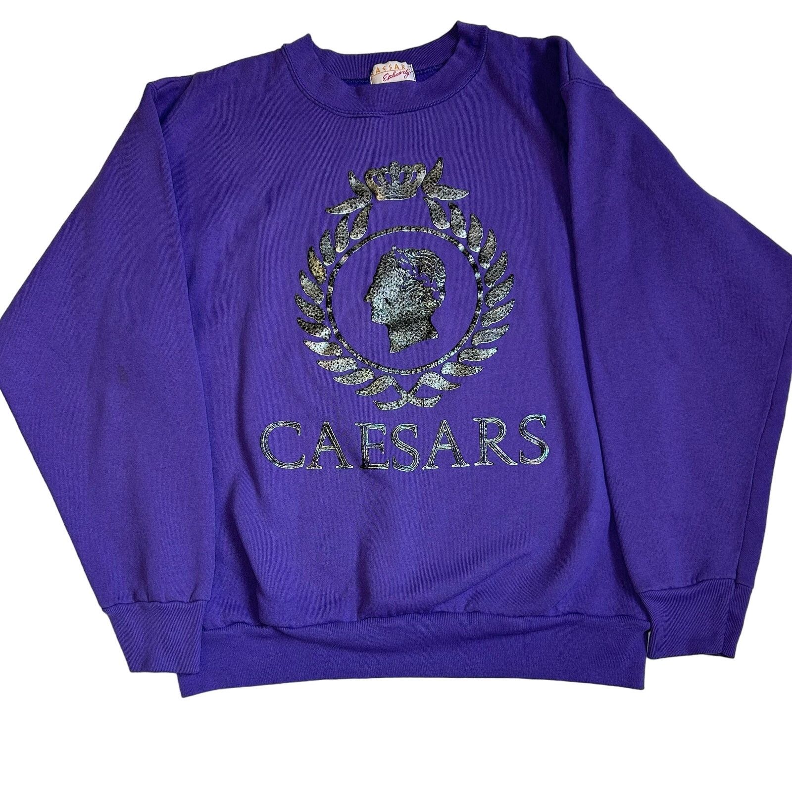Vintage Vintage Caesars Palace Crewneck Sweatshirt Metallic Purple ...