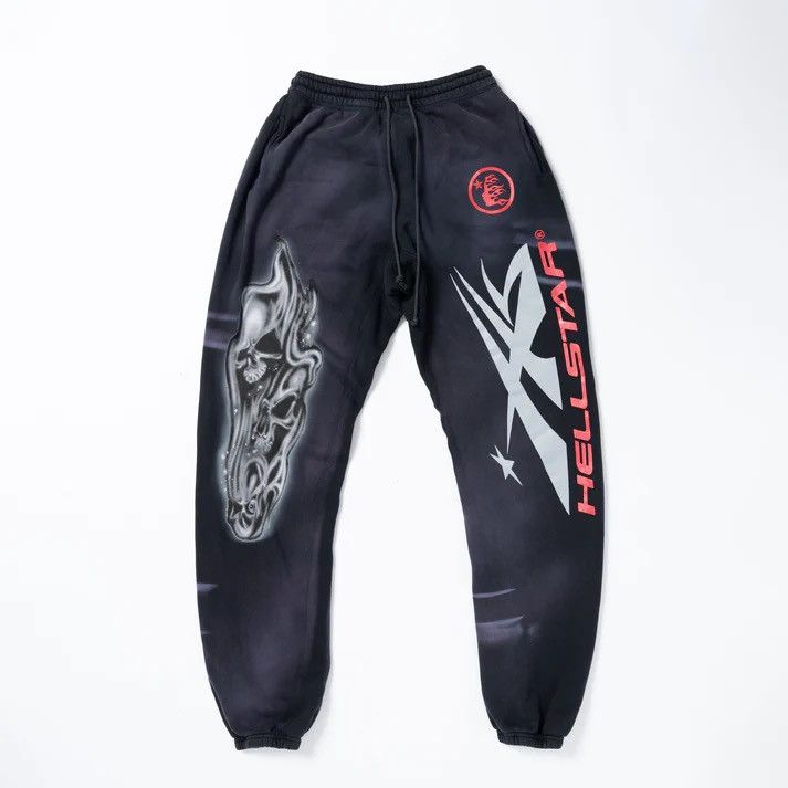 HELLSTAR Hellstar Airbrushed Skull Sweatpants Black | Grailed