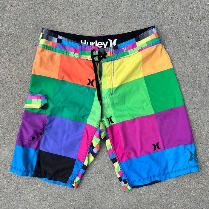 Hurley Hurley Phantom primary color block board shorts swim trunks ...