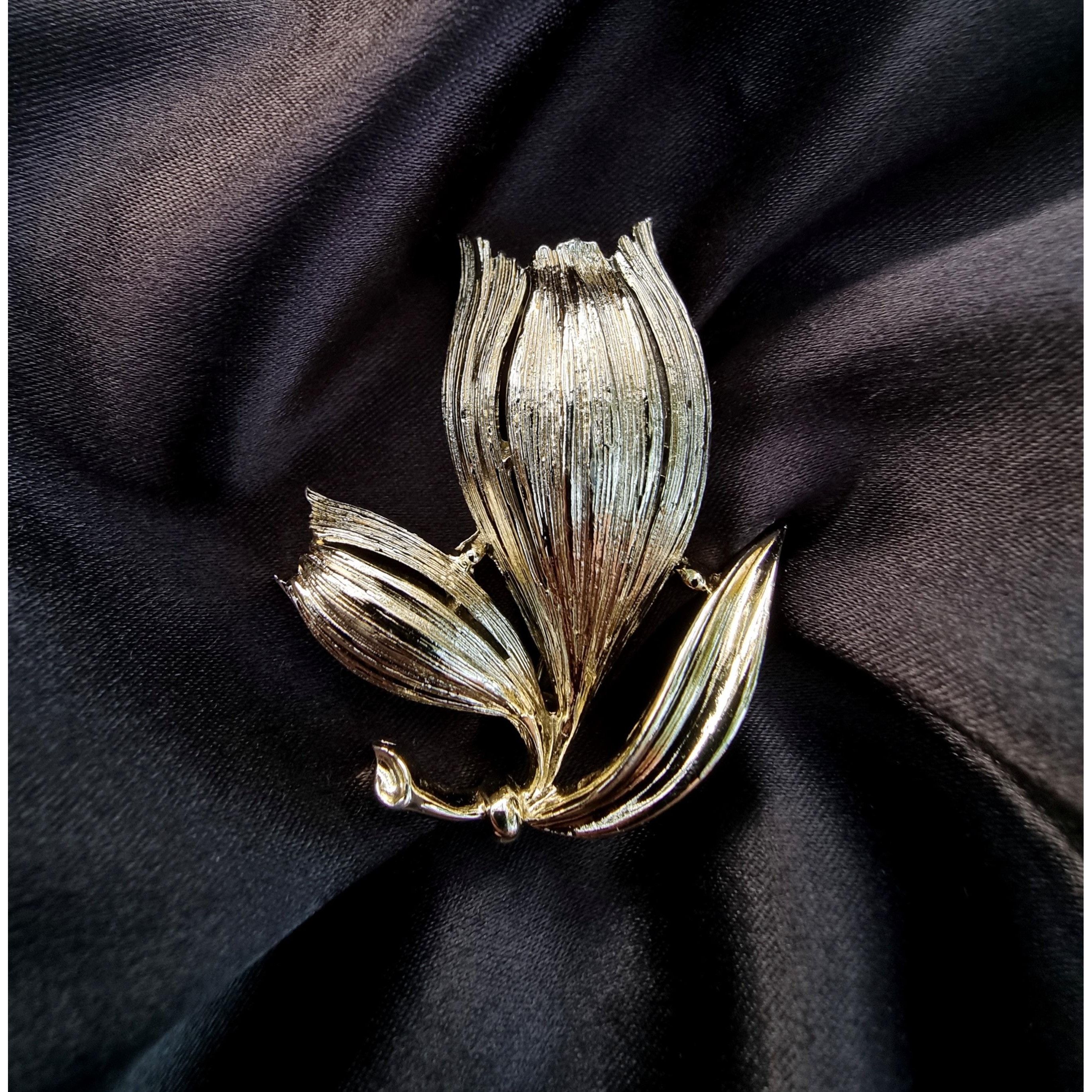 Other Rare Find Vintage LISNER Signed Silver Tone Tulip Flower Bro ...