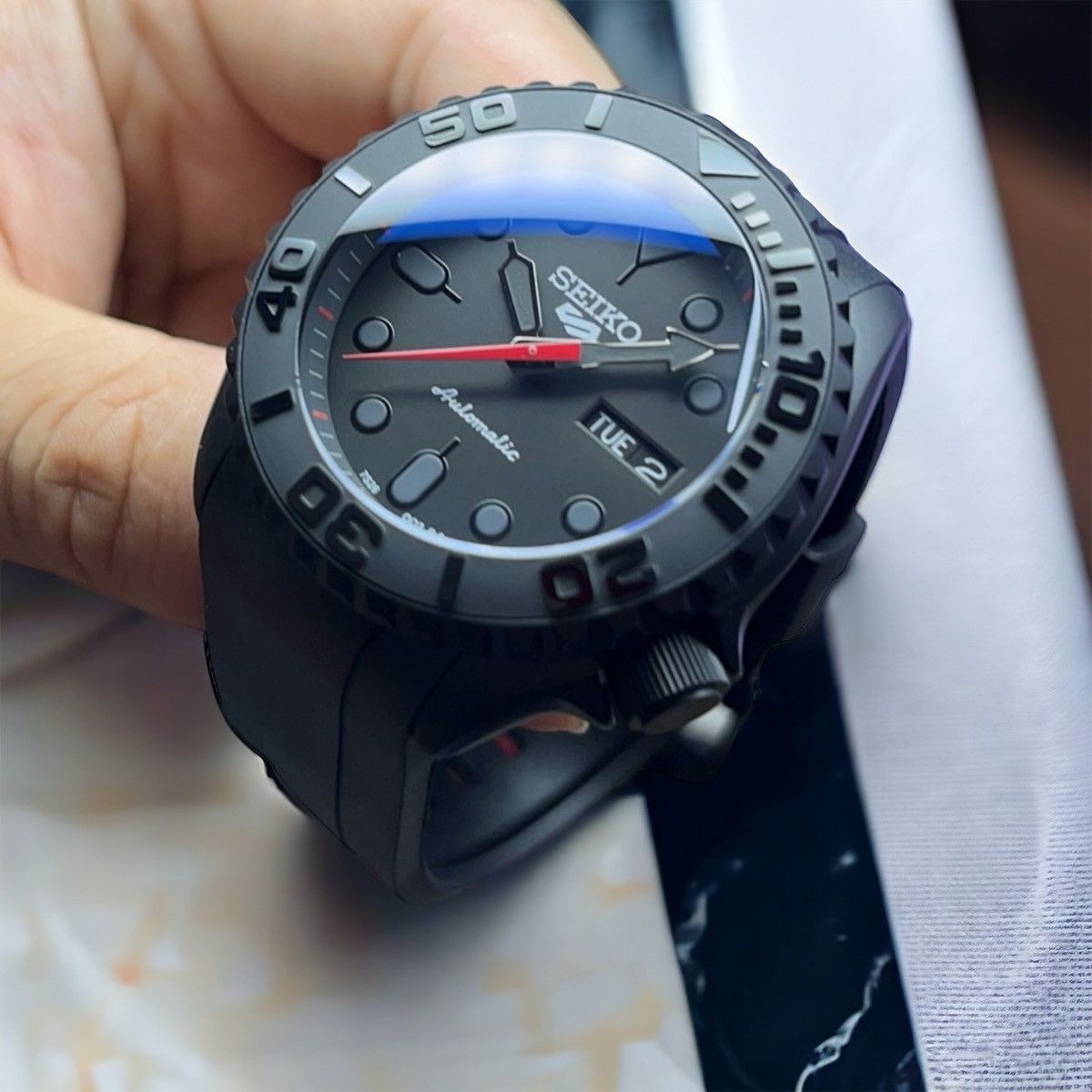 Japanese Brand × Seiko Seiko Mod SKX Yacht Master Black Automatic Day ...