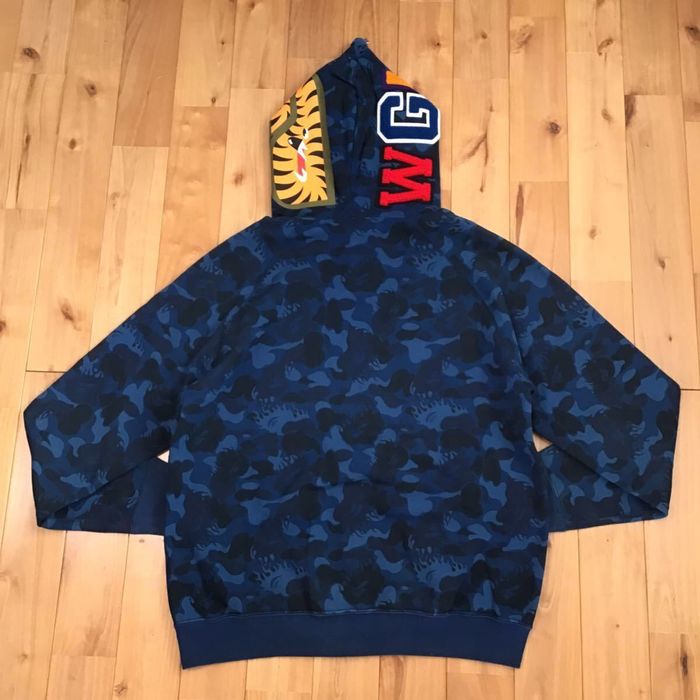 Bape 🔥Mook limited🔥 Fire Camo Shark full zip hoodie BAPE flame | Grailed