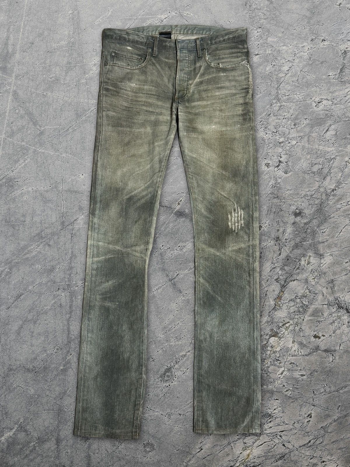 Dior SOLD FOR $650 Dior Homme SS04 Strip Bleu Claire Denim | Grailed