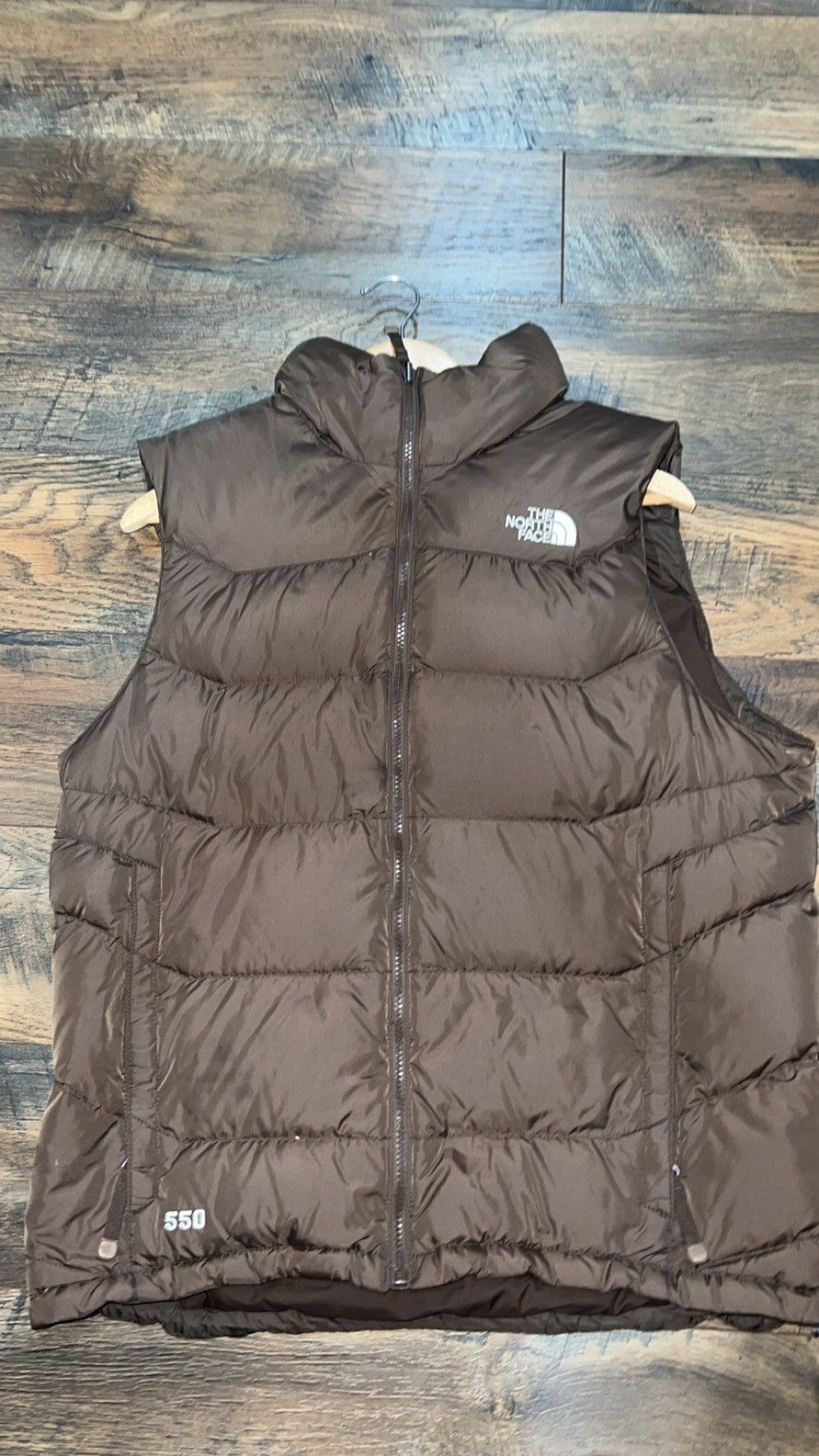 The North Face TNF Brown 550 Puffer Vest | Grailed