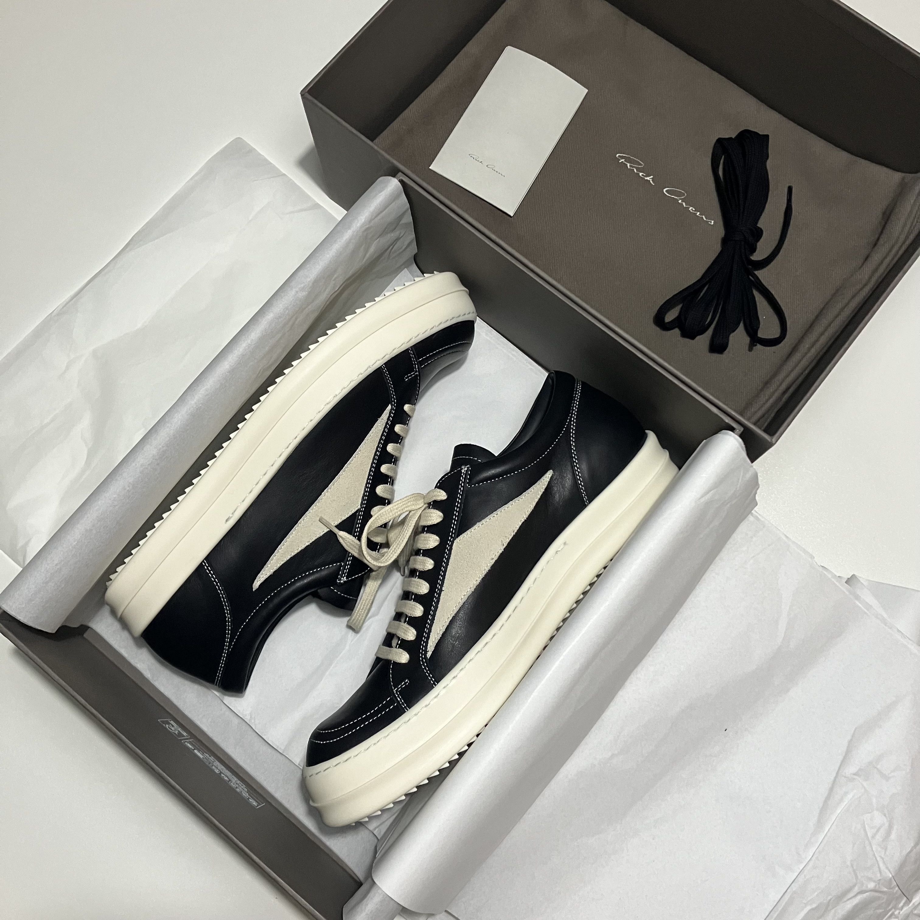 Rick Owens RICK OWENS Vintage Sneaks SS24 LIDO Leather Calf Velour Vans ...