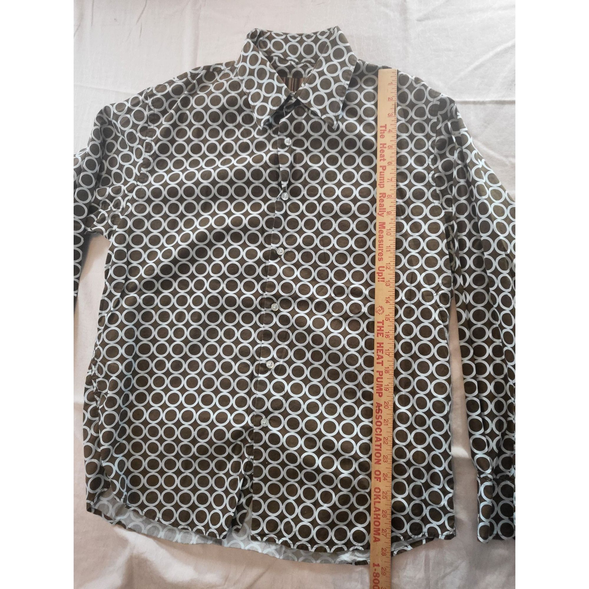 Roar Roar Button Up Shirt Men Sz XXL Geometric Long Sleeve Vintag | Grailed