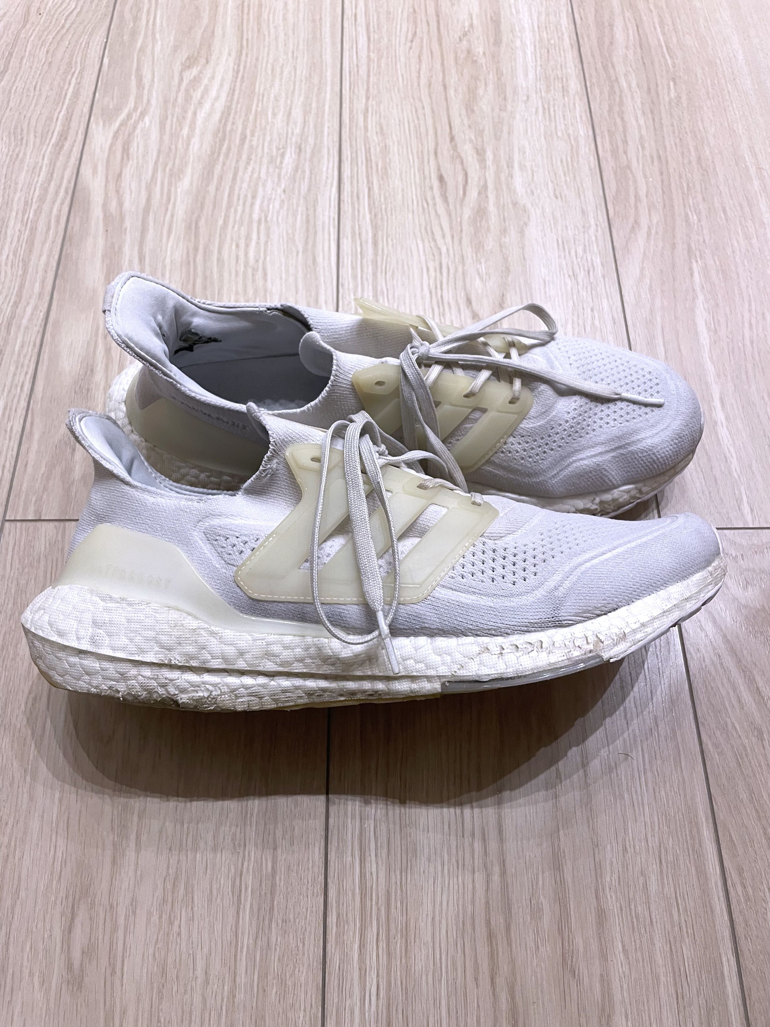 Adidas TRIPLE WHITE ULTRABOOST 21 RUNNING SNEAKERS | Grailed