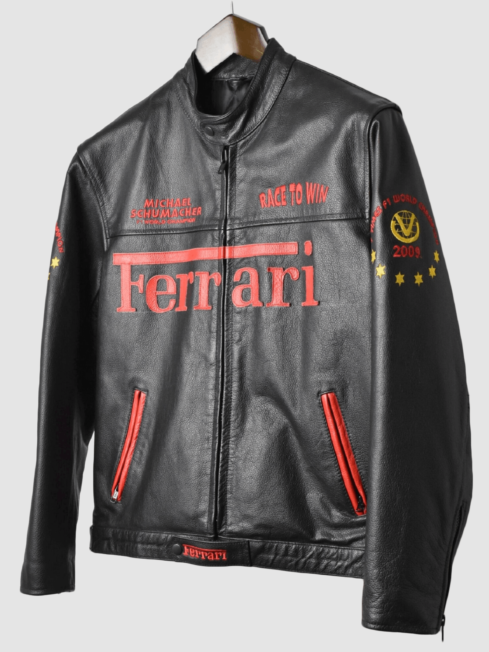 Ferrari 🔥🔥 MATT BLACK FERRARI LEATHER JACKET "XL" | Grailed