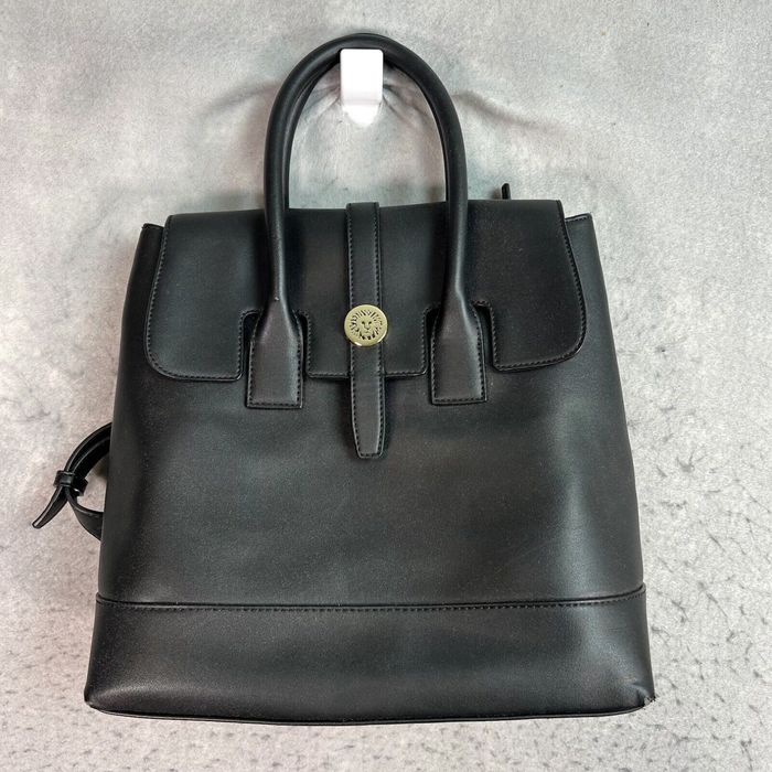 Anne Klein Anne Klein A Cut Above black Polka Dot Lined Backpack Purse ...