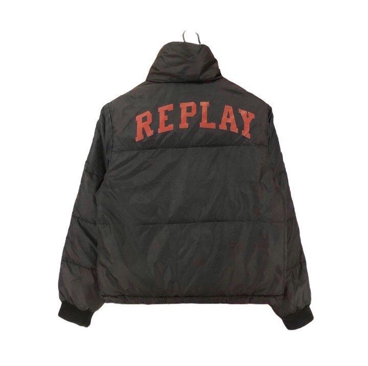 Replay REPLAY puffer jacket big red spellout | Grailed