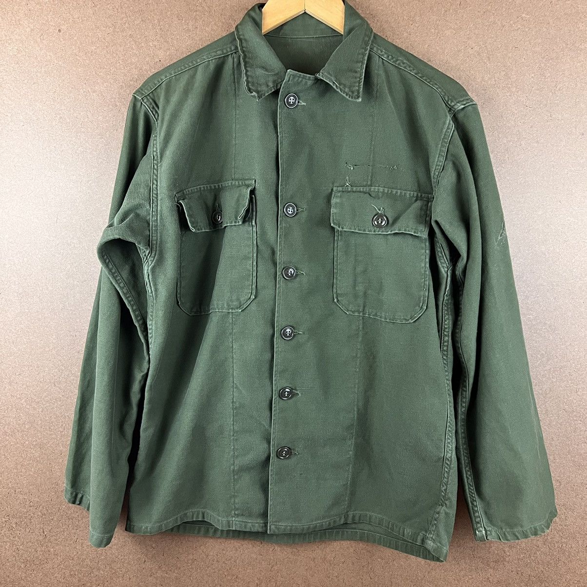 Vintage VTG 60s US Military Army OG 107 Type 2 Field Uniform Shirt ...