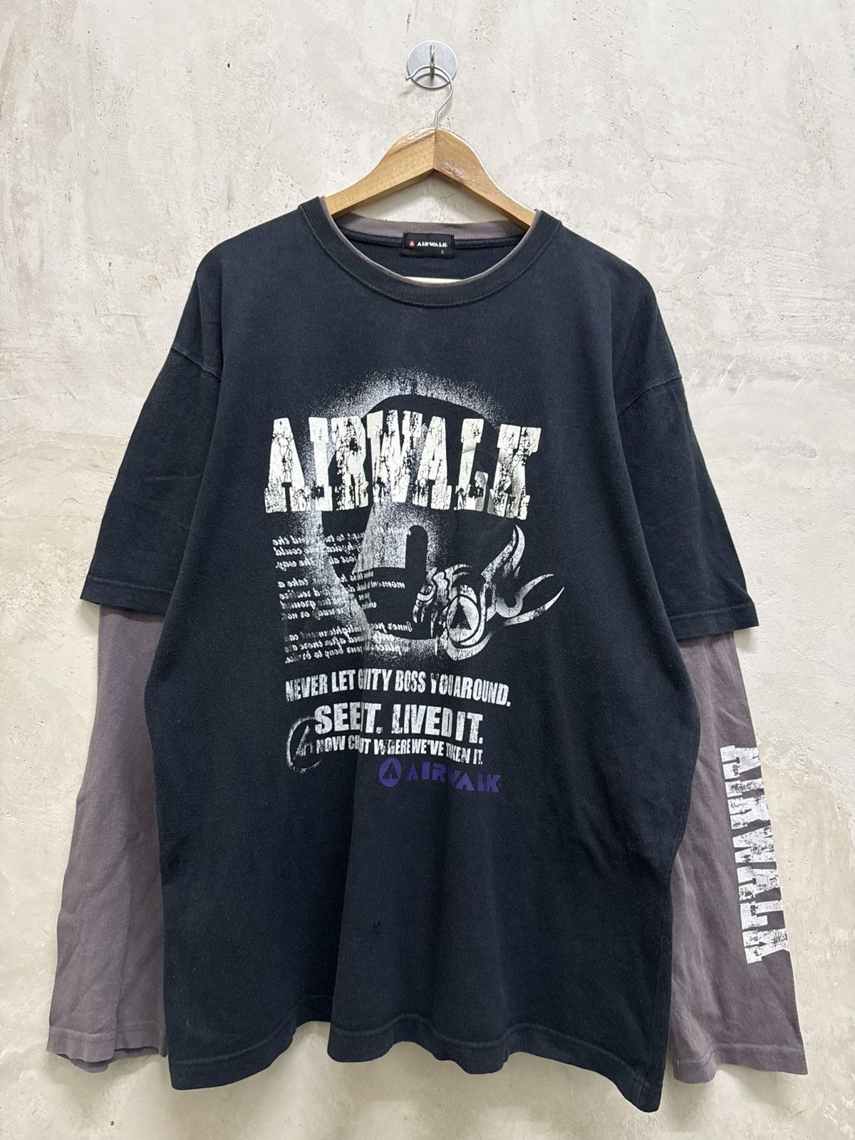 Airwalk 2000s Airwalk Wild Poems Double Layer y2k LS Tees | Grailed