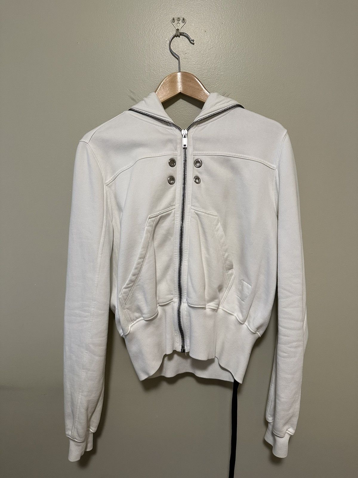 Rick Owens Rick Owens White Gimp Eyelet Full Zip | Grailed