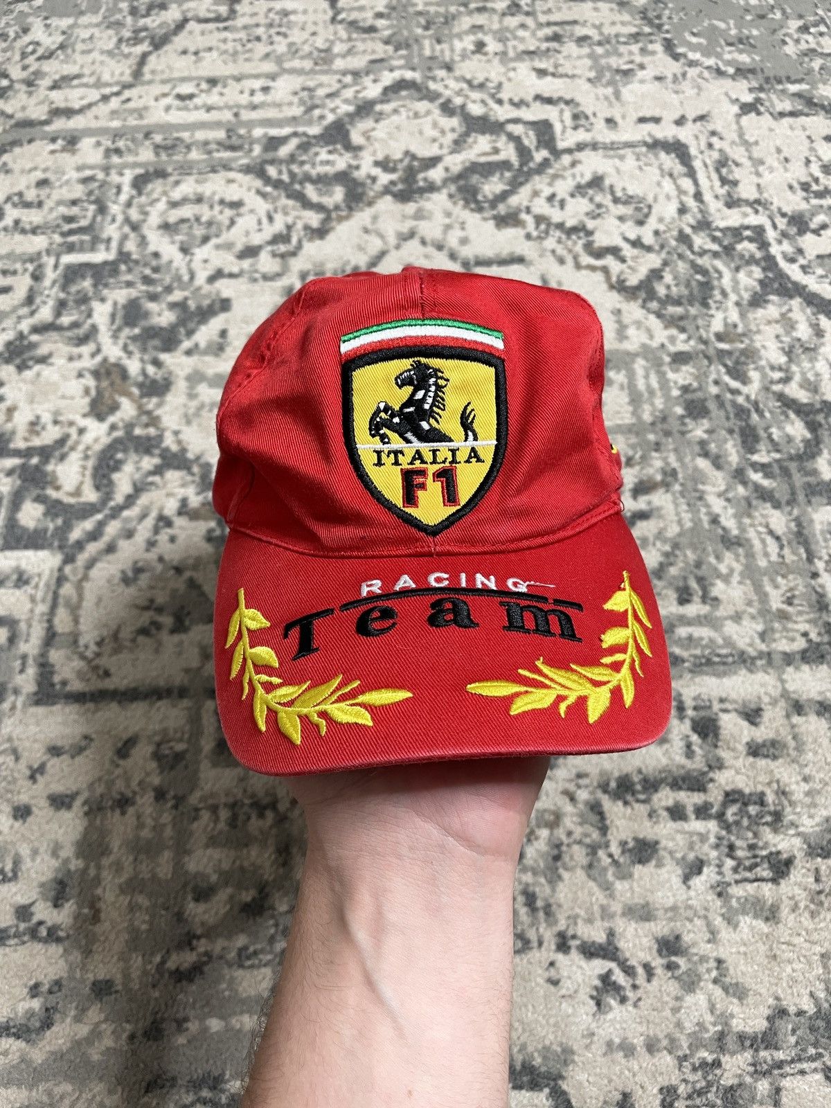 Ferrari × Streetwear × Vintage Vintage Red Cap Baseball Hat Big Logo ...
