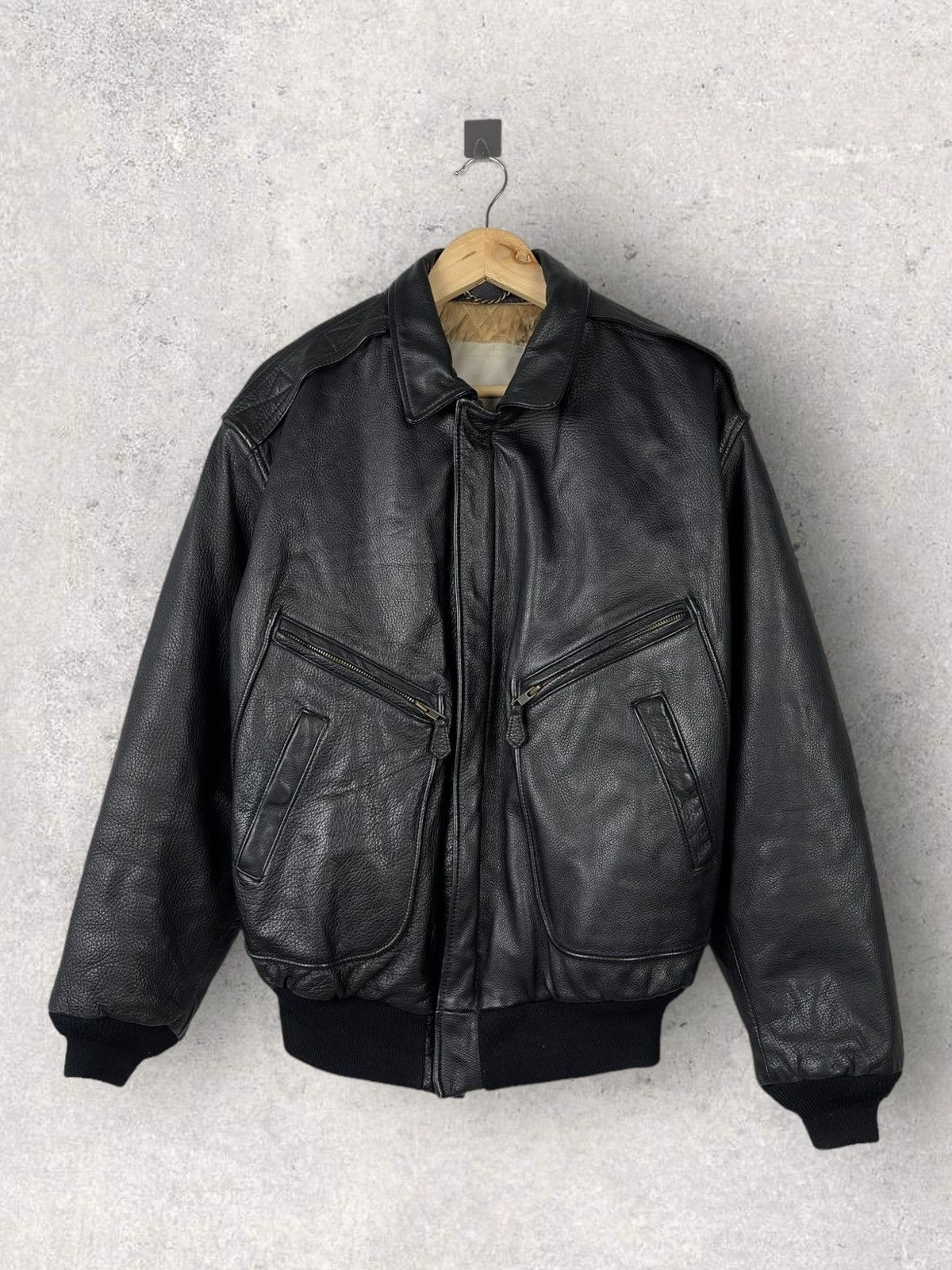 Vintage Vintage 90s Empario Armani Creative Leather Bomber Jacket | Grailed