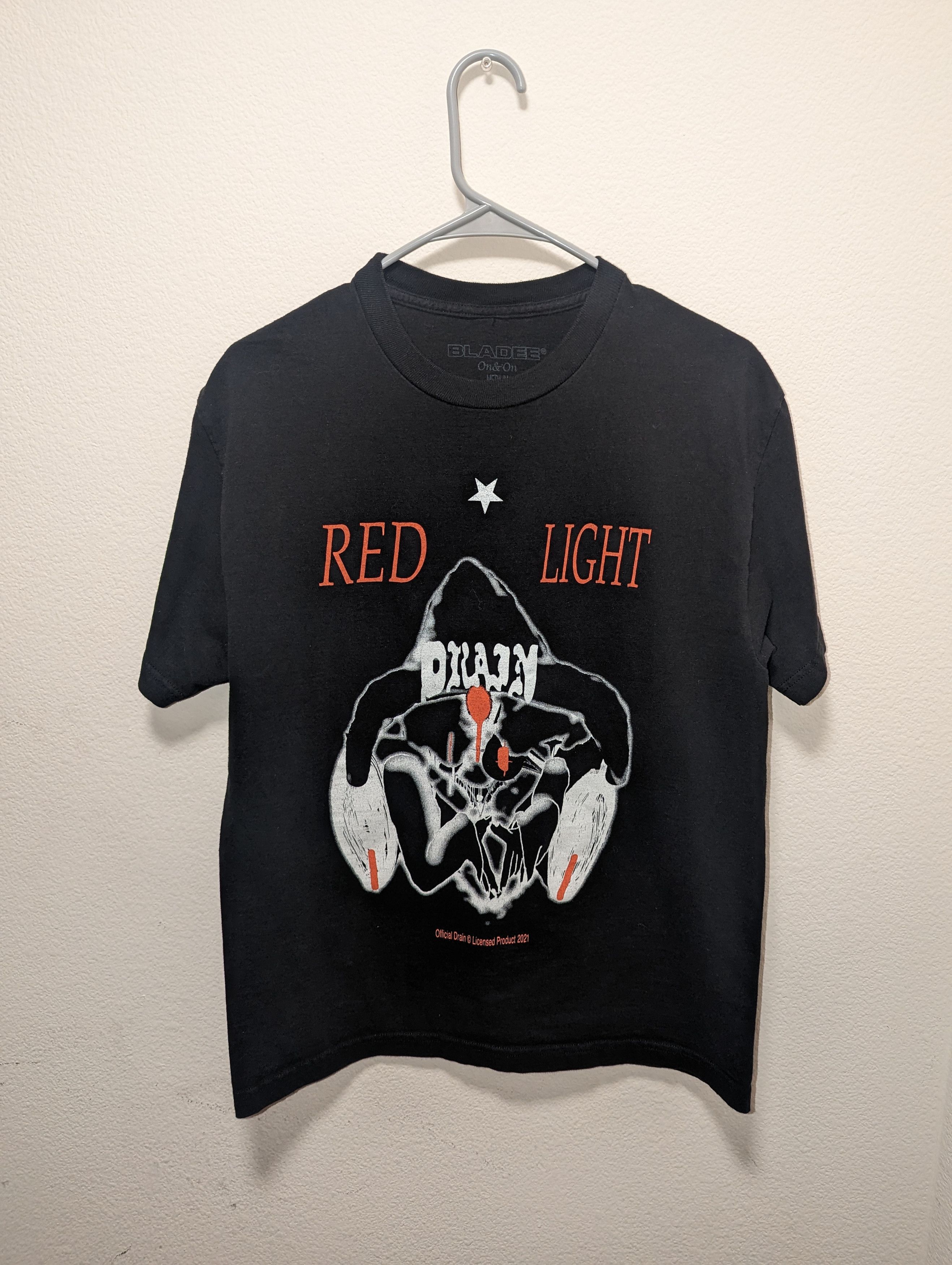 Drain Gang × Sad Boys Bladee Red Light T-Shirt Black M | Grailed