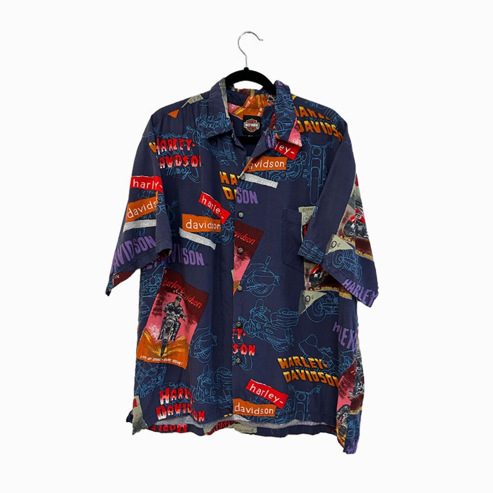 Harley Davidson × Streetwear × Vintage Harley Davidson All Over Print ...