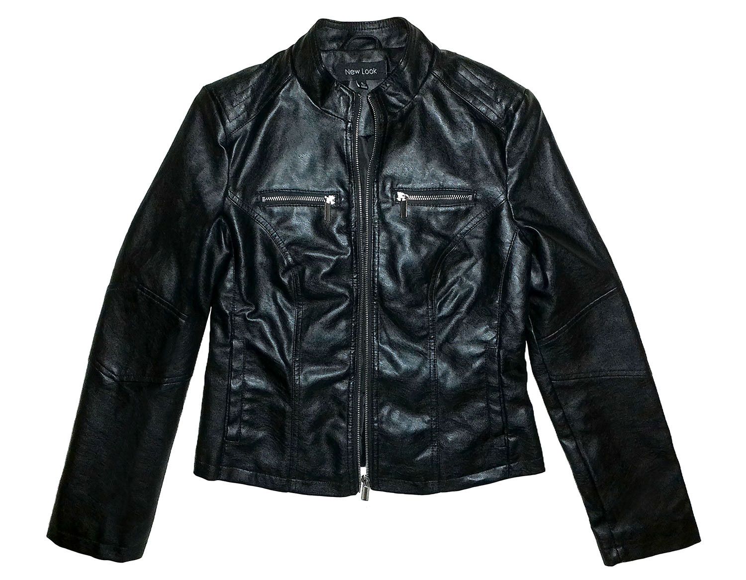 New Look Junior's Edgy Faux Leather Biker Jacket 4 Pockets Sz Sm | Grailed