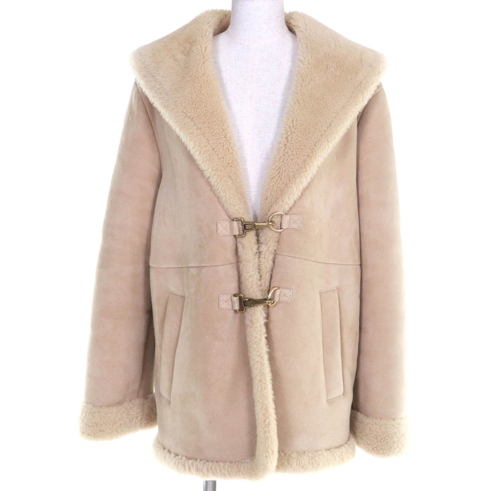 Coach Coach COACH Sheepskin Leather Coat Leather Outerwear DUTY FREE ...