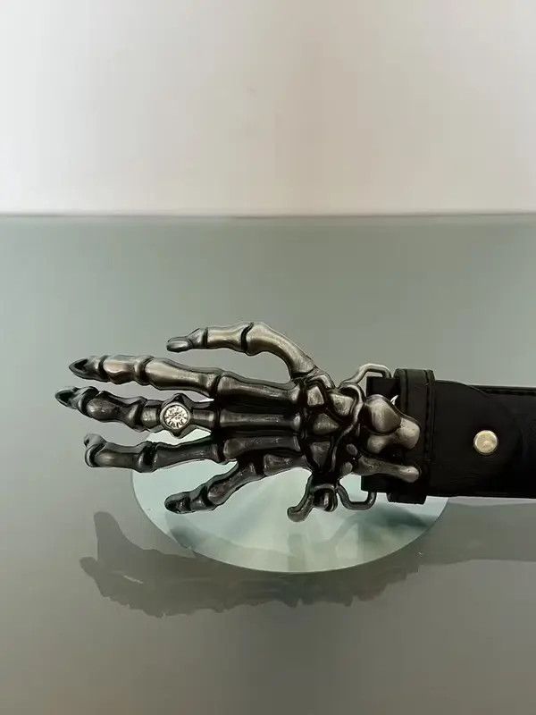 Japanese Brand × Streetwear × Vintage Rhinestone Skeleton Hand Belt ...