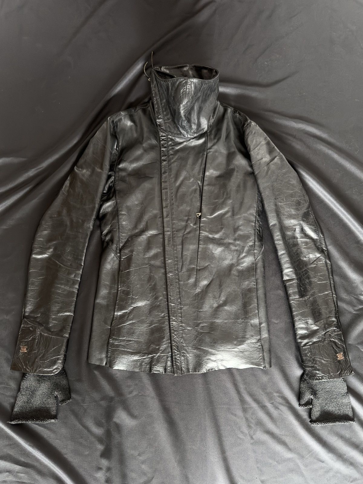 Isaac Sellam Experience Isaac Sellam Spine ninja neck leather jacket ...