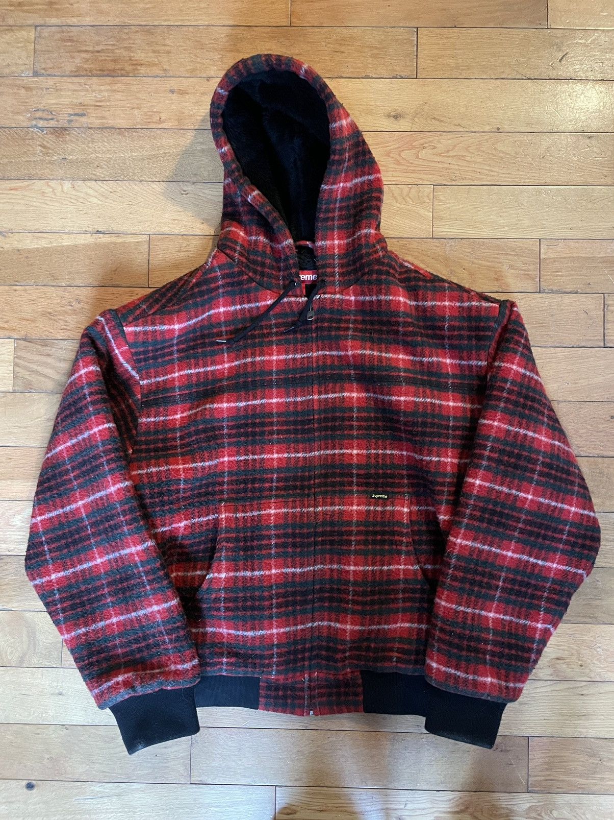 Supreme Supreme Plaid Wool Hooded Work Jacket | Grailed