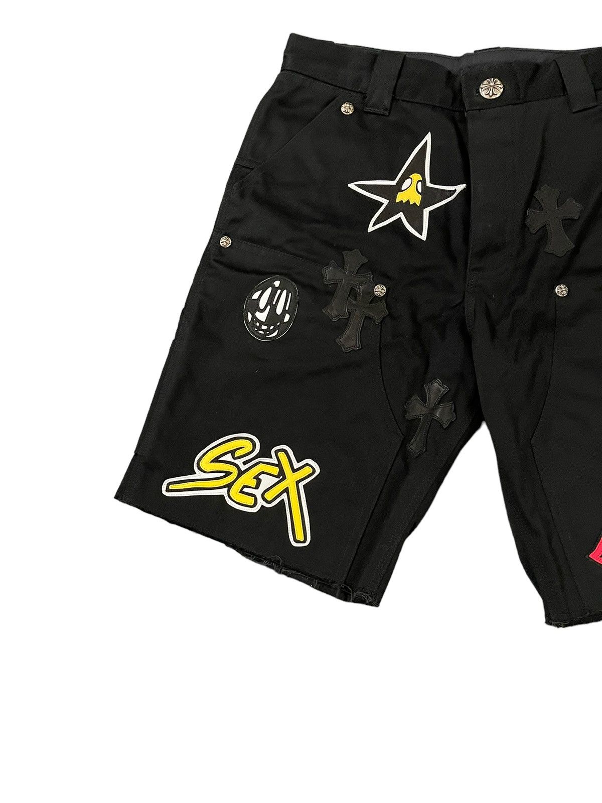 Chrome Hearts 1/5 Matty Boy Patch & Cross Patch Carpenter Shorts | Grailed