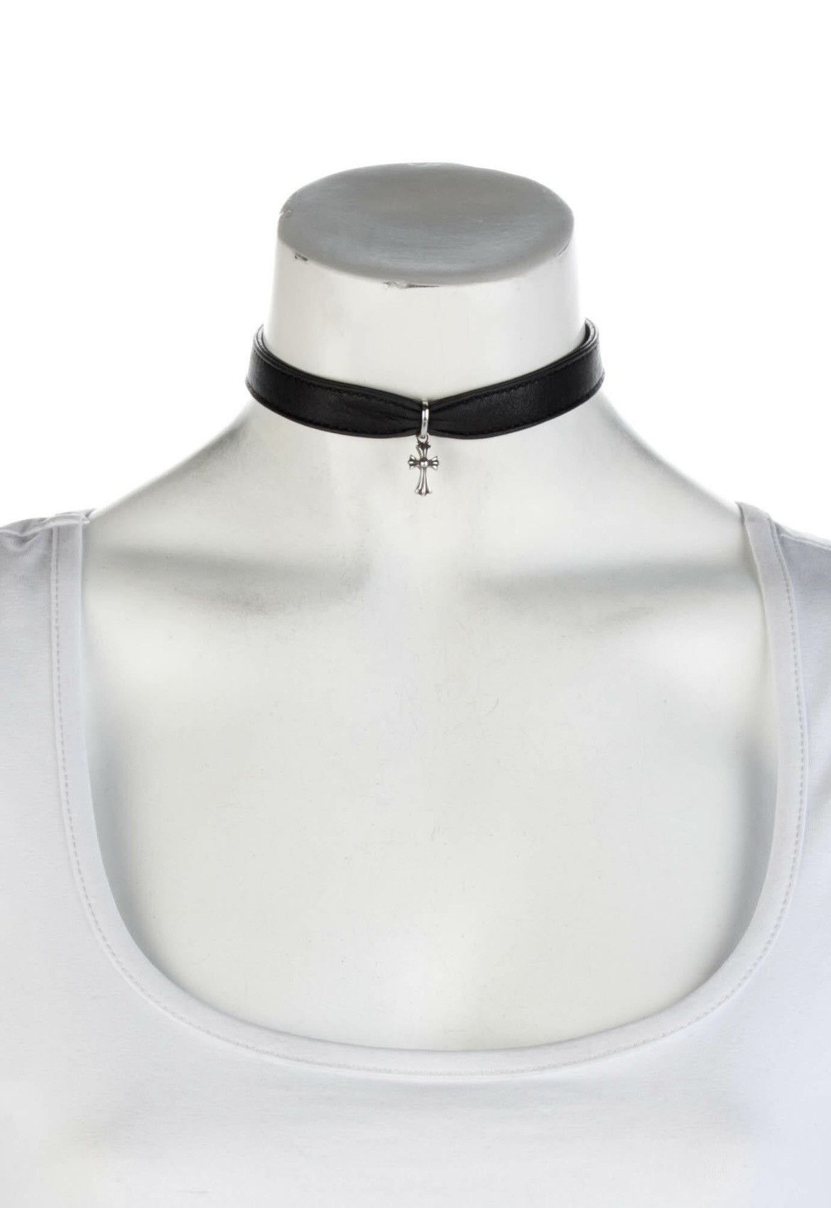 Chrome Hearts Chrome Hearts Silver Cross Choker Necklace Grailed