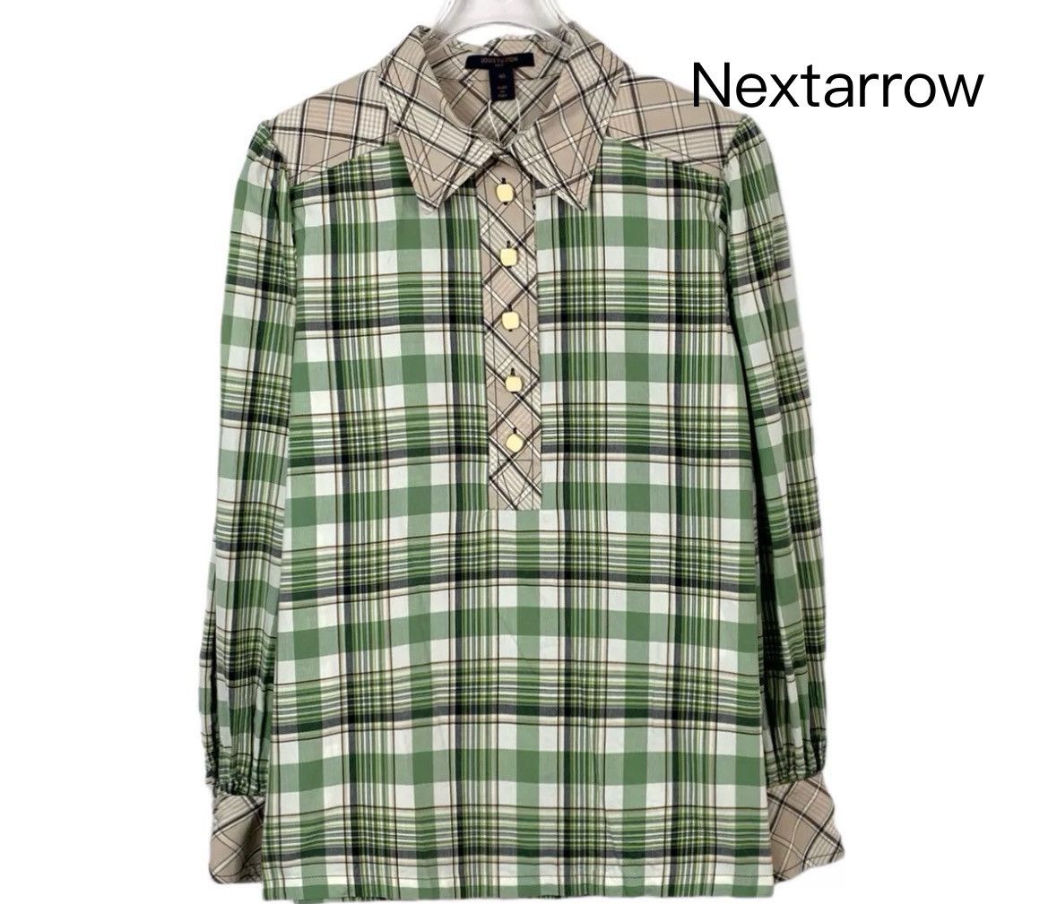 Louis Vuitton Louis Vuitton LV green checkered cotton long sleeved ...